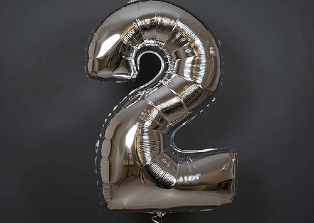 Повітряна кулька Number Two Silver